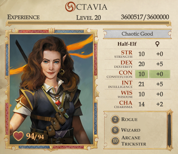 Pathfinder Kingmaker Builds: Octavia the Arcane Trickster