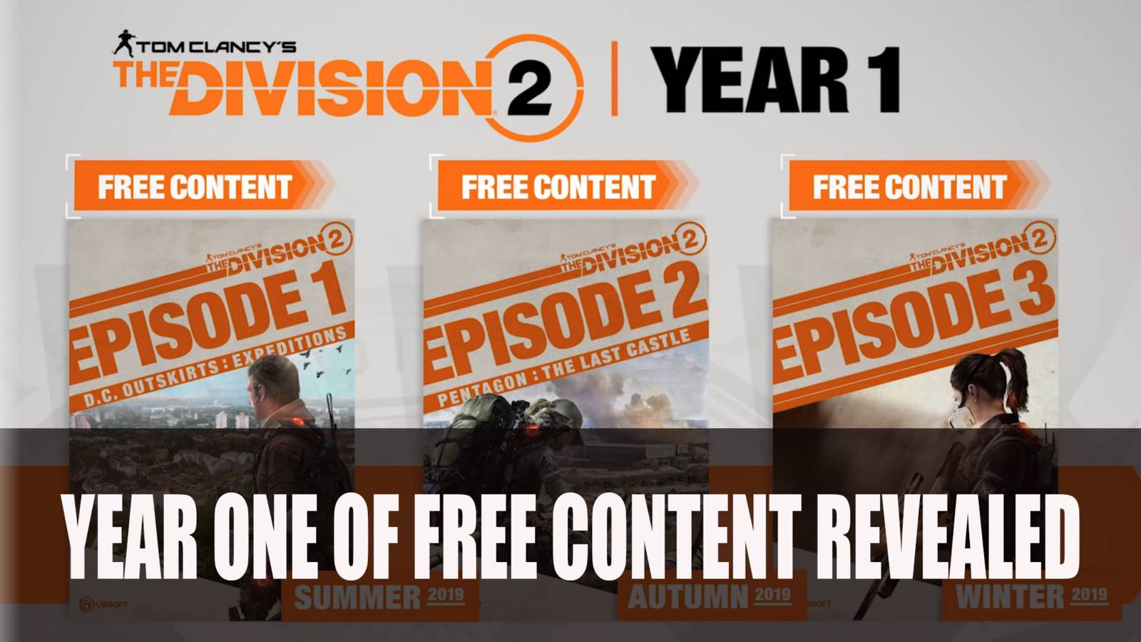 Ubisoft Outline The Division 2's First Year of Free Content