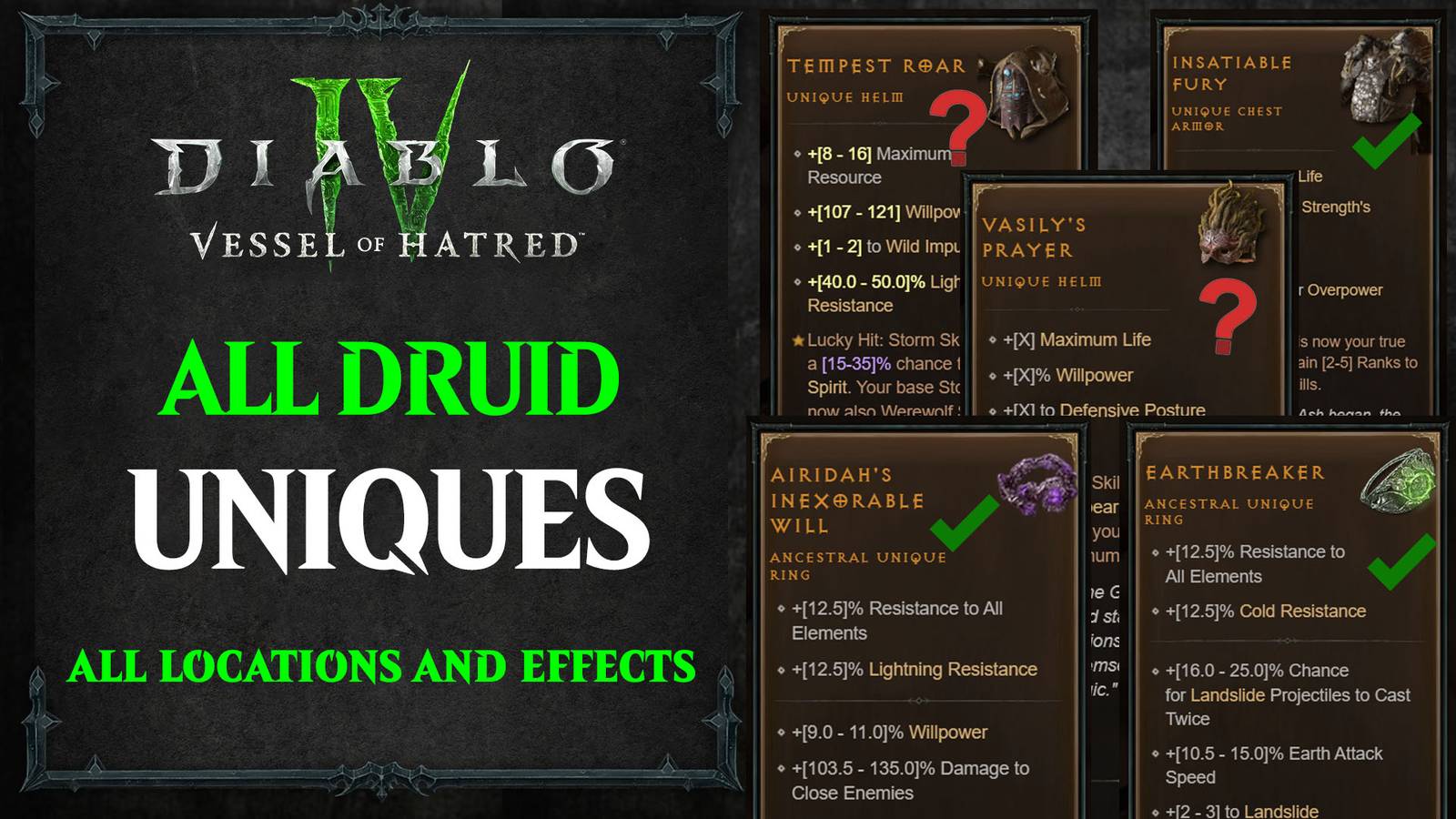 Diablo 4 All Druid Uniques and Where to Find Them