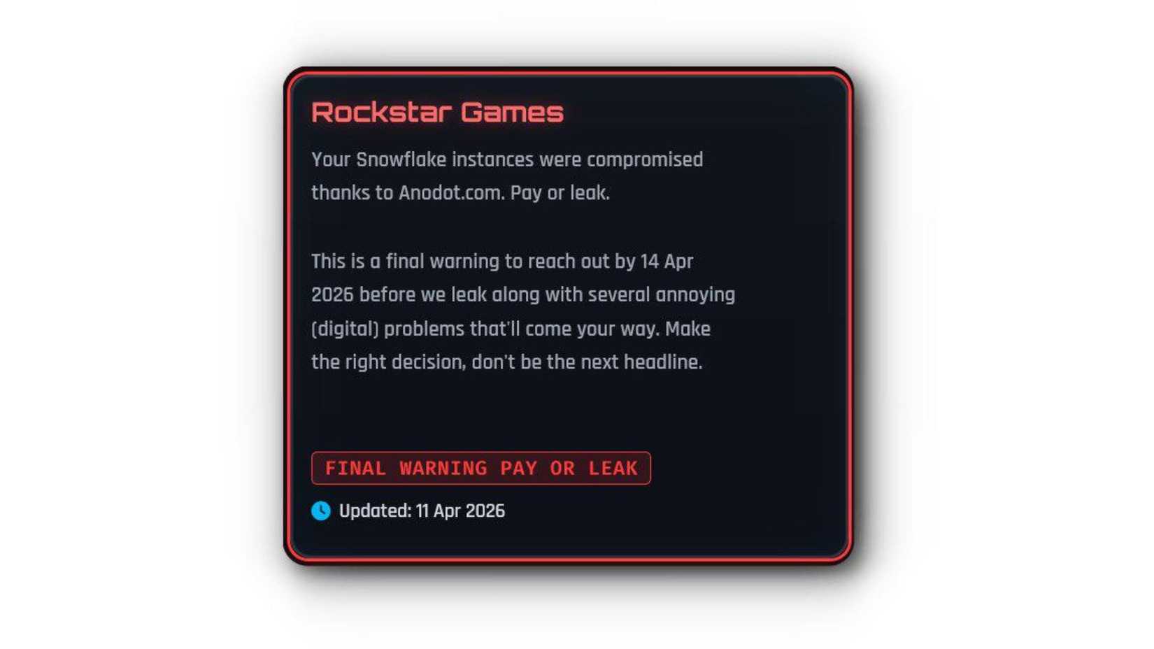 Rockstar Games Hack 2026: Hackers Demand Ransom, GTA 6 Data at Risk